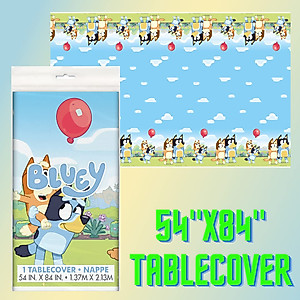 Bluey Birthday Decorations - Bluey Birthday Party Supplies for your Bluey Party featuring Bluey Party Decorations and Bluey Plates and Napkins and Tableware for 16 guests.