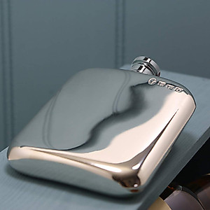 English Pewter Company 6oz Traditional Plain Pewter Liquor Hip Flask [SF435]