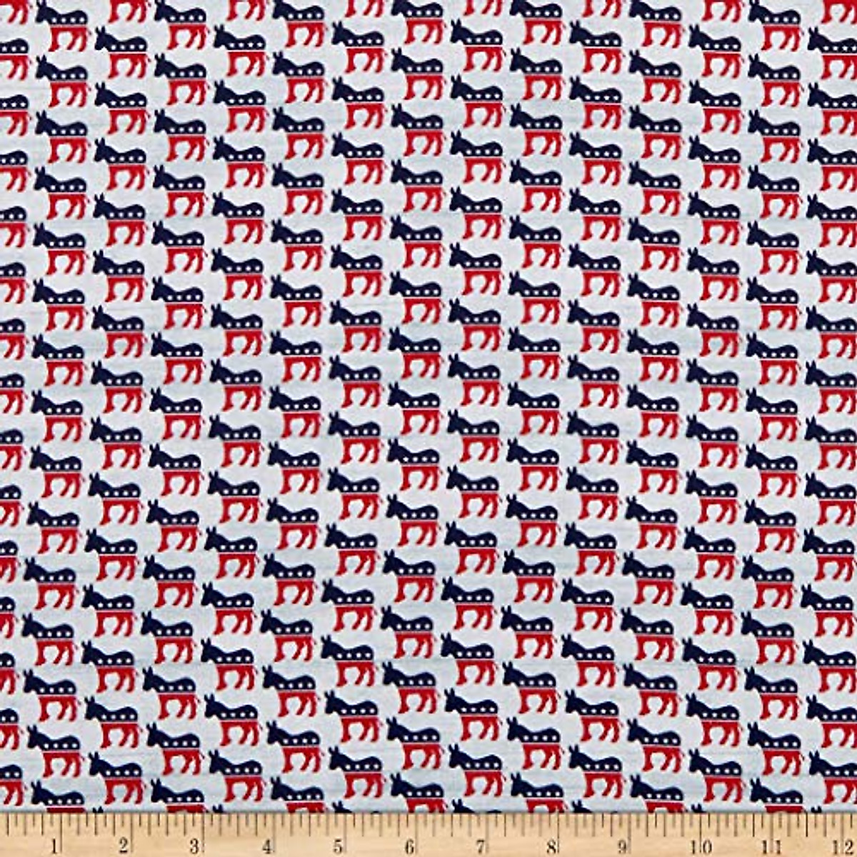 Benartex Your Vote Counts Donkeys Multi, Fabric by the Yard