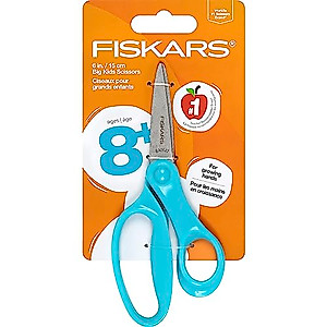 Fiskars 6" Big Kids Scissors, For Ages 8+, For School or Crafting, Turquoise