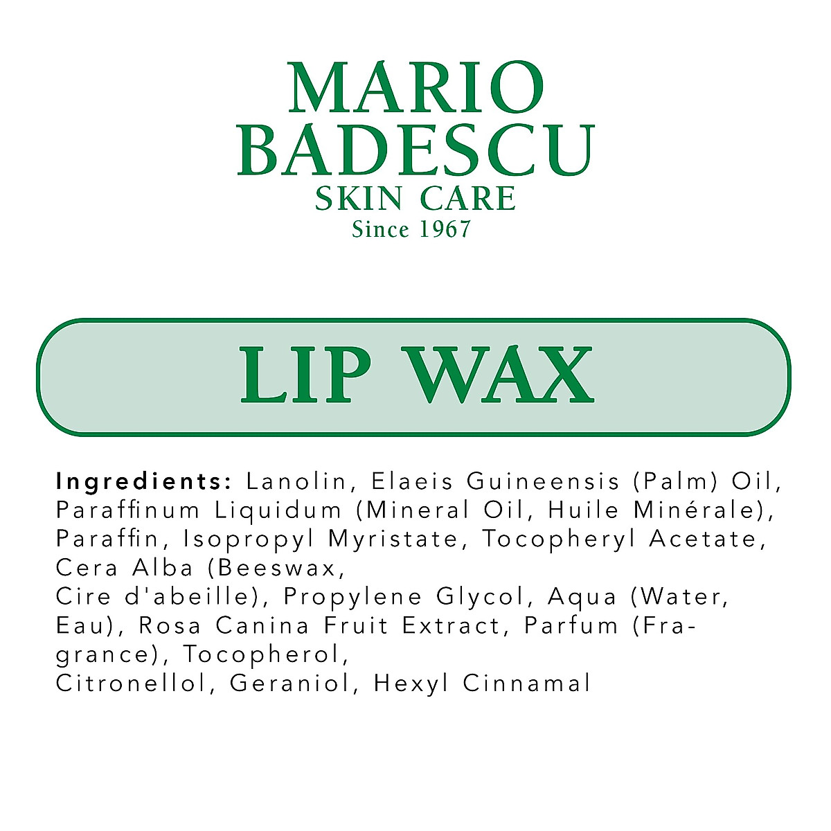 Mario Badescu Lip Wax with Rosehip and Vitamin E Oils, Lightweight and Antioxidant Rich Lip Moisturizer for Dry Lips, Non-Greasy and Non-Sticky Hydrating Lip Balm