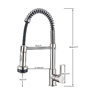 Kitchen Sink Faucet for Bar Farmhouse Commercial, Black Nickel Kitchen Faucet, LED Stream Mode Spout Pull Down 180 Degree Rotation, Hot Cold Deck Mount Mixer Crane Sink Taps (Color : Black and Gold)