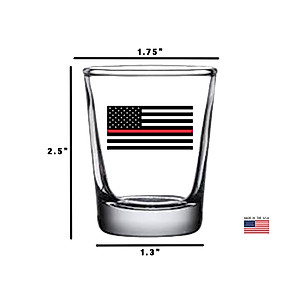 Rogue River Tactical Thin Red Line Shot Glass Gift For Fire Fighter Firefighter FD Fire Department