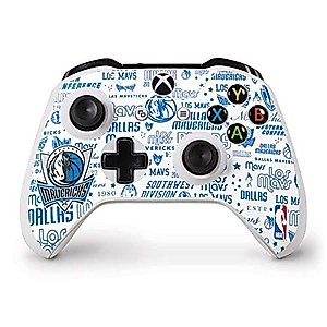 Skinit Decal Gaming Skin compatible with Xbox One S Controller - Officially Licensed NBA Dallas Mavericks Historic Blast Design
