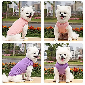 Spring Summer Pet Shirt Puppy T Shirt Cat Dog Clothes Cute Print Dog Vest Apparel Small Dog Clothes Doggie Tank Tops A2-Pink X-Small