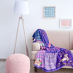 Henazin 7 Year Old Girl Birthday Gifts, Gifts for 7 Year Old Girls, 7 Year Old Girl Gift Blanket 60"X50", Girls Birthday Gifts Age 7, Birthday Gifts for 7 Year Old Girls, 7th Birthday Gifts for Girls