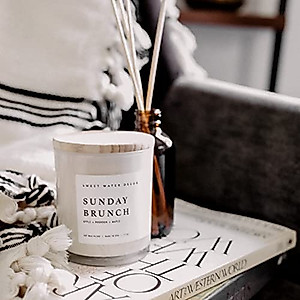 Sweet Water Decor Sunday Brunch Candle | Apple, Bourbon, Vanilla & Maple, Breakfast Scented Soy Wax Candle for Home | 11oz White Jar, 50+ Hour Burn Time, Made in The USA