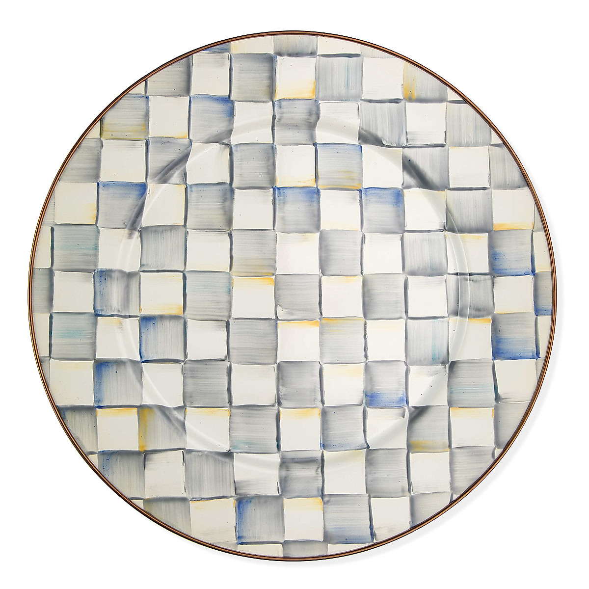 MACKENZIE-CHILDS Sterling Check Serving Platter, Large 16-Inch Enamel Serving Dish