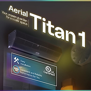 DuraSteel Wall Mounted Air Curtain Fan - Dark 36 Inch Air Door - UL Certified Heavy Duty - Commercial Super Power Indoor Over Door Fan with Door Magnetic Switch by Aerial Titan-1