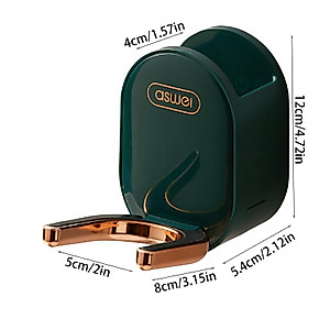 Gripebao Wall Mounted Hair Dryer for Bathroom with Caddy & Plug Hook, Adhesive Hair Dryer Holder Rack, No Drilling Blow Dryer Holder, Hot Tool Holder, Hairdryer Organizer Storage for Salon Home, Black