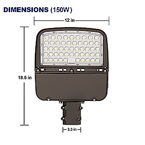CINOTON LED Parking Lot Lighting with Dusk to Dawn Photocell, Commercial LED Shoebox Light Slip Fitter 5000K Daylight Large Area Yard Street Lights, Waterproof IP65 Outdoor Pole Light 150W, Pack of 2