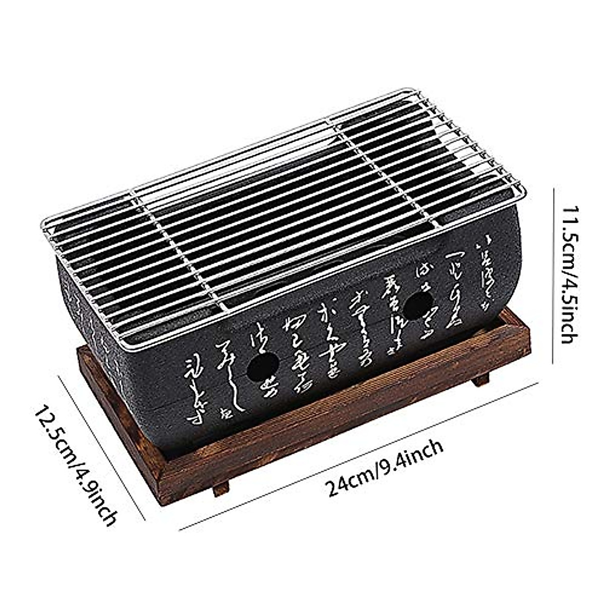 Japanese Style BBQ Grill, Japanese Barbecue Grill Portable Barbecue Stove Japanese Food Charcoal Stove/BBQ Plate Household Barbecue Tools Accessories (BBQ Grill (24X12.5cm))