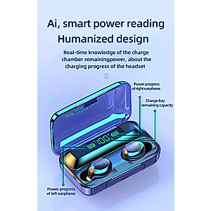 Generic Atrue Wireless Earbuds Bluetooth Headphones Touch Control with Power Bank Lightweight IPX7 Waterproof Stereo Earphones, Black