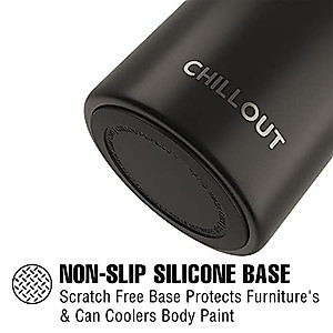 CHILLOUT LIFE Skinny Can Cooler for Slim Beer & Hard Seltzer | 12oz Stainless Steel Tall Triple Insulated Can Drink Holder - 1 Pack