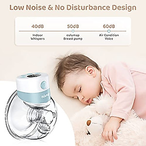 Breast Pump - Wearable Electric Low Noise Breast Pump, Rechargeable Portable Breast Pump with 2 Modes & 9 Levels, LCD Display Memory Function and Can Be Worn in-Bra, 24mm Flange