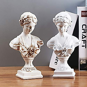 YUEOECOR 11.8" Classic Greek Venus de Milo Bust Statue, Resin Roman Goddess of Love and Beauty Sculpture Figurine for Home Décor, Large Antique