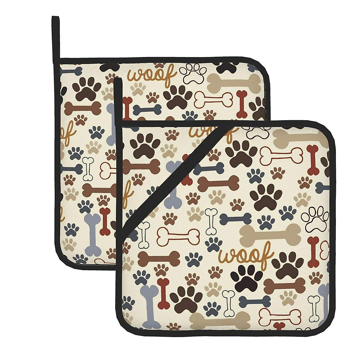 Dog Paw Pot Holders for Kitchen Heat Resistant Potholders for Cooking Baking Grilling Microwave