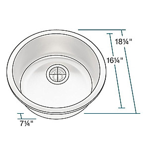 MR Direct 465-18 Stainless Steel Dual-Mount 18-1/4 in. Single Bowl Kitchen Sink, 18 Gauge