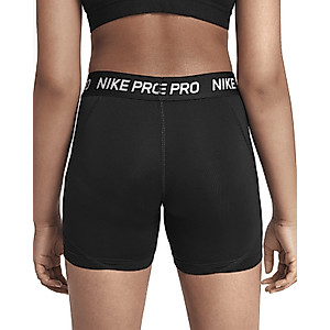 Nike Girls Pro 3" Boyshorts Black/White (as1, Alpha, x_s, Regular, Black)