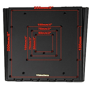 VideoSecu TV Wall Mount Flush Ultra Slim Bracket for Most 27"-47" LCD LED Flat Panel Screen Monitor TV VESA 200mm, 200x100mm, 100mm ML206B 1QG