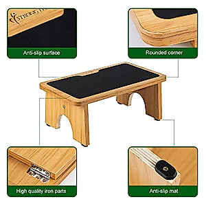 StrongTek Versatile Wooden Step Stool, Easy-to-Assemble, 7.5" High Single Step Stool, Perfect for Bed, Kitchen, Bathroom, Adults & Kids, Heavy-Duty 320lbs Capacity Foot Stool with Non-Slip Safety