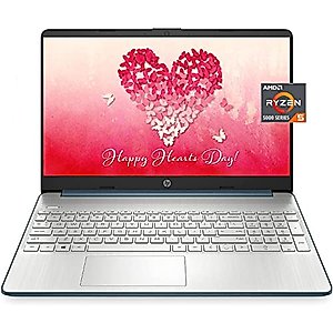 HP 2023 Newest Laptop, 15.6 Inch Screen FHD Display, AMD Ryzen 5 5500U Processor, 16GB RAM, 1TB SSD, AMD Radeon Graphics, Spruce Blue, Bluetooth, Webcam, HDMI, Windows 11 Home, Bundle with JAWFOAL