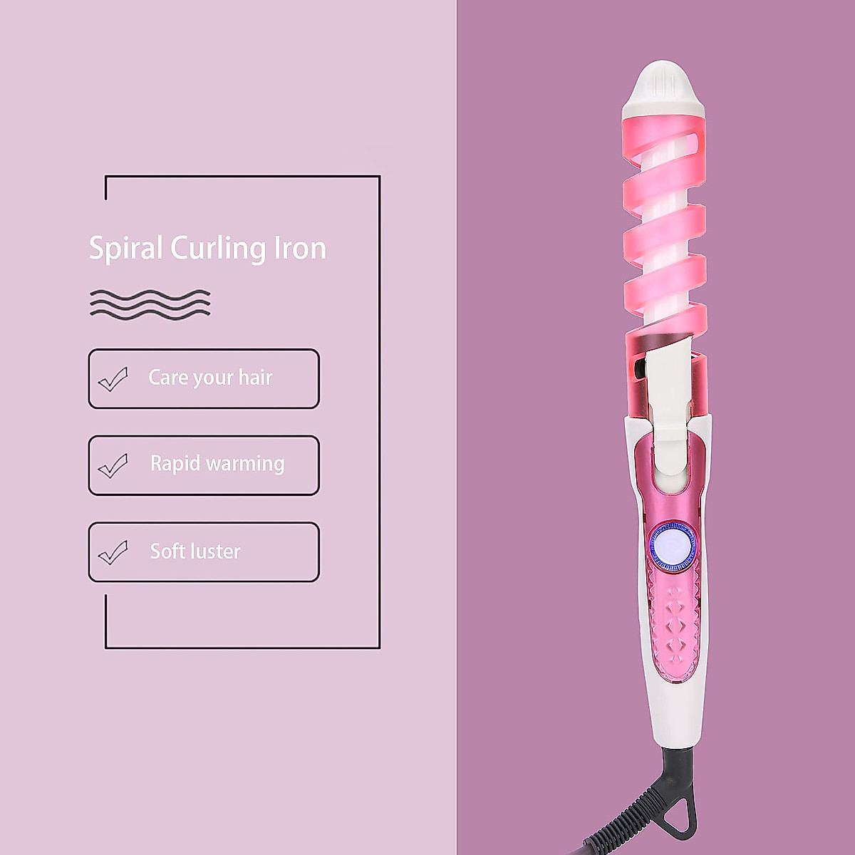 Spiral Curling Iron Electric Curling Iron, Spiral Hair Curler, Curling Iron, Hair Styling Tool (EU Plug)