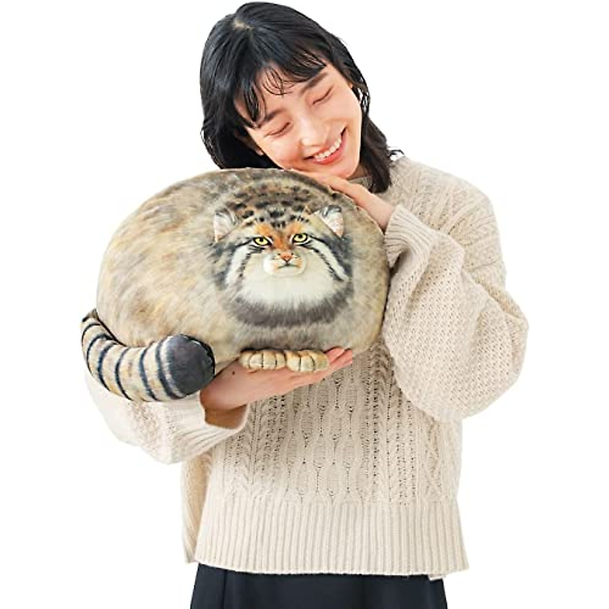 WEERSHUN Cat Plush Body Pillow, Fox Plush Pillow, Raccoon Plush Pillow, Soft and Comfortable Stuffed Animal Plush Pillow for All Ages, Great Gift Option for Boys Girls and Friends (Cat-45/18in)