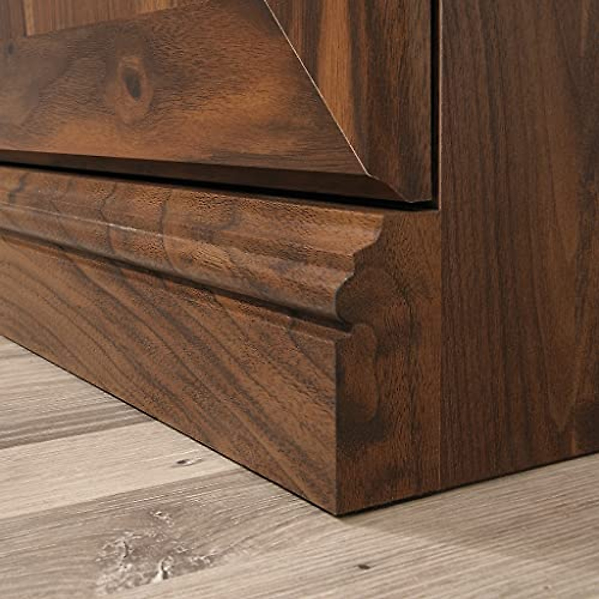 Sauder Miscellaneous Bookcase with Doors, L: 35.28" x W: 13.23" x H: 69.76", Grand Walnut finish