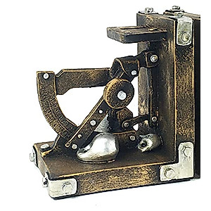 Bellaa 22731 Decorative Bookend Home Decor Scientist Book Ends Support Bookshelves Science Gift Heavy Duty Non Skid Gold 6 Inches