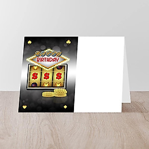 CafePress Birthday Greeting Card Casino Theme With Slots And Folded Greeting Card Matte