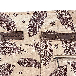 SIXTEASE Womens Shoulder Bag Vintage Style Shoulder Bags for Women - Made with Genuine Leather, Upcycled Canvas, or Hair On - Handmade, Adjustable Strap, Brass and Zinc Hardware - Petiole