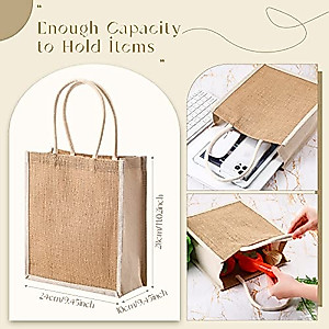 16 Pack Burlap Tote Gift Bags Burlap Beach Bags with Soft Handles Heavy Duty Multipurpose Jute Shopping Bags for Groceries Jute Tote Bags for Women Shopping DIY Pool Beach Trip Bridesmaid Wedding