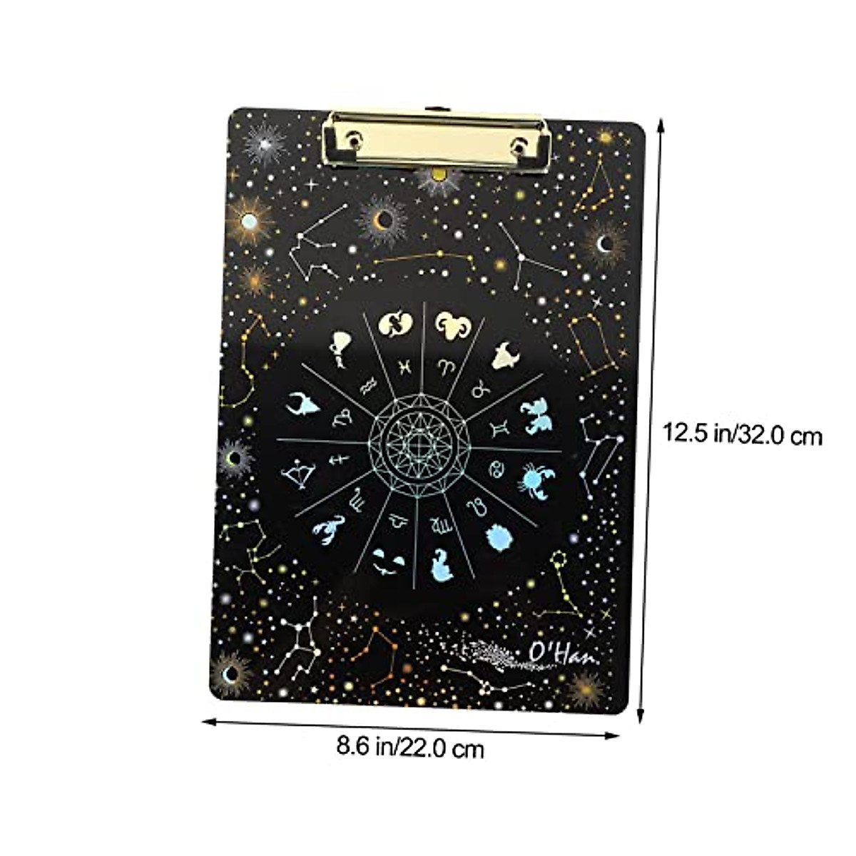 NUOBESTY Plastic Folders 2pcs Storage Teacher Convenient Clip Holder Pattern Portable Exam Low Practical Fashion Writing Conference Size Paper for Clipboards Board Profile Clipboard