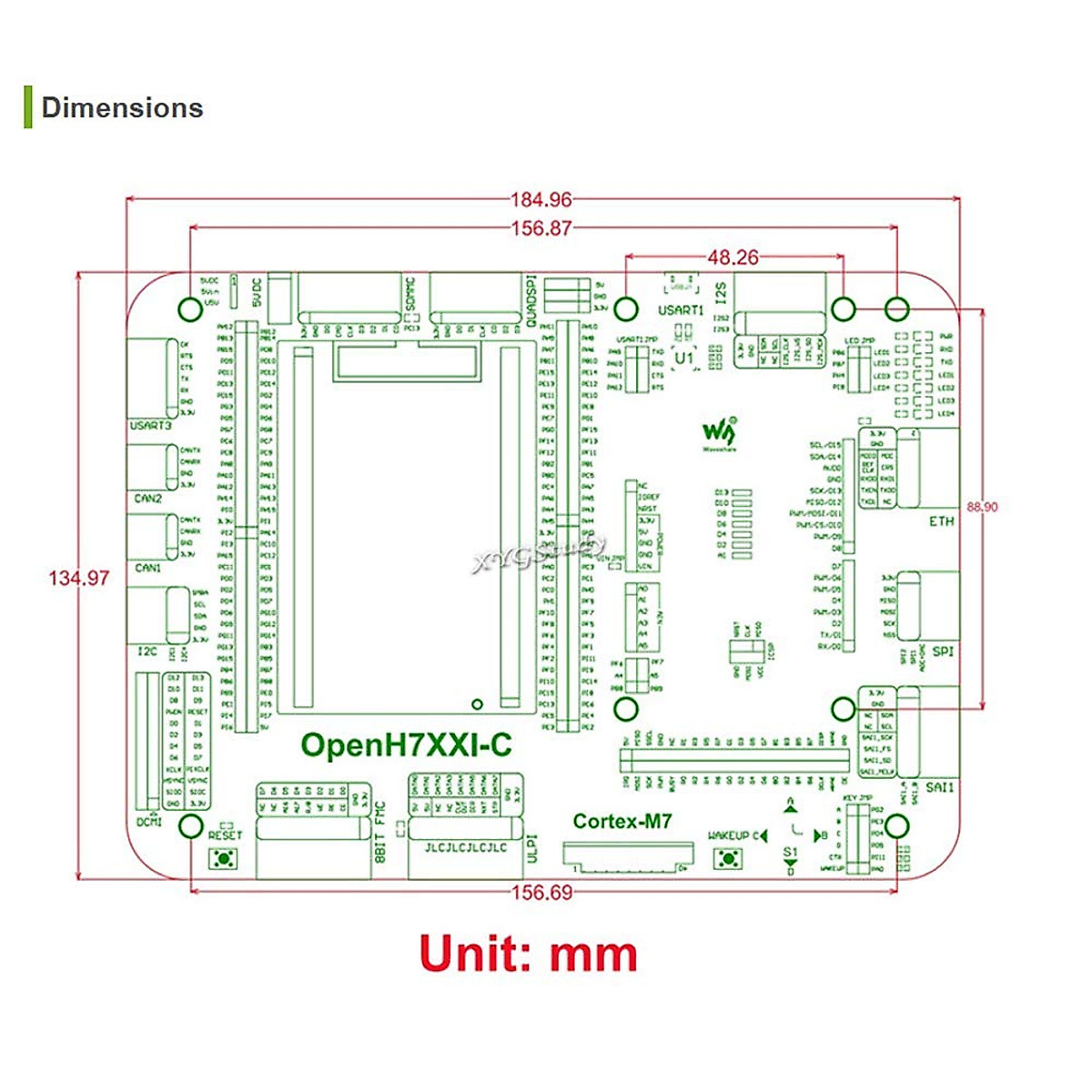 OpenH743I-C Standard, STM32H7 STM32 Development Board Designed for The ...