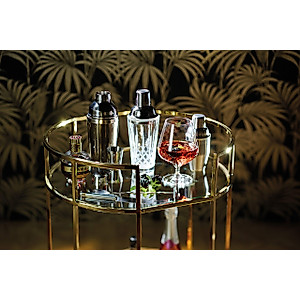 Kitchen Craft BarCraft Cut-Glass Cocktail Shaker with Stainless Steel Strainer, 400 ml (14 fl oz)