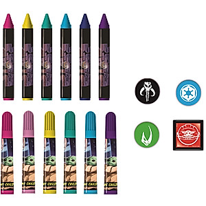 Innovative Designs Star Wars Mandalorian Baby Yoda Mega Art Set for Kids with Stickers for Painting + Coloring