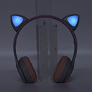 Cat Ear Headphone, RGB Wireless Gaming Headset Noise Cancelling Retractable Portable Bluetooth Headphone with 40mm Speaker for Kids Adults Girls Boys