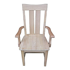 International Concepts Ava Unfinished Wood Arm Chair