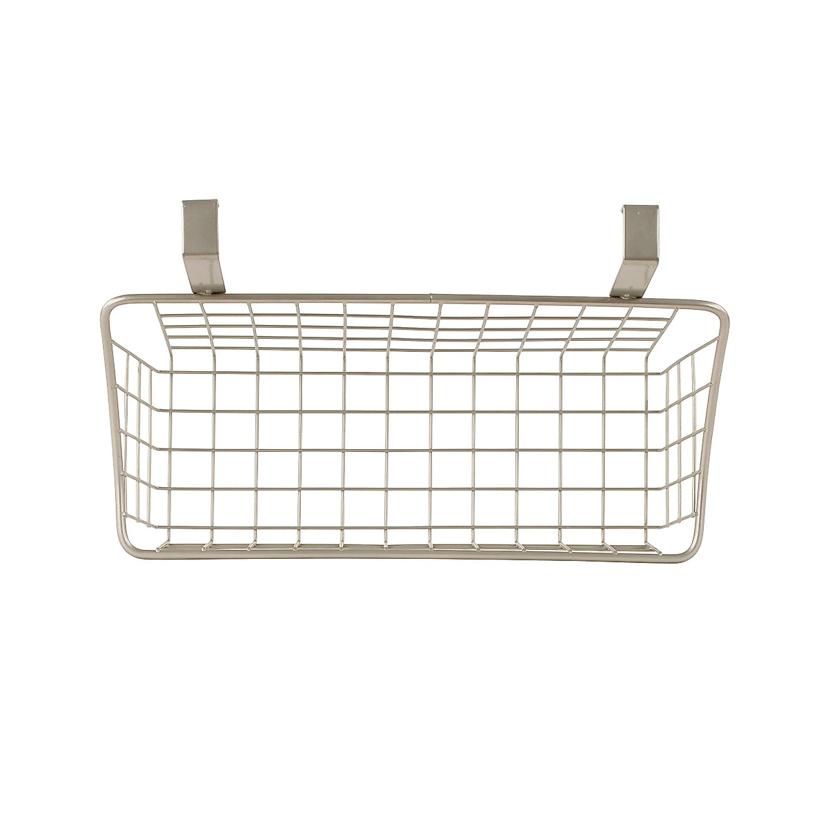 Spectrum Diversified Grid Storage Basket, Over The Cabinet, Steel Wire Organization Under Sink Kitchen & Bathroom, Small, Satin Nickel PC