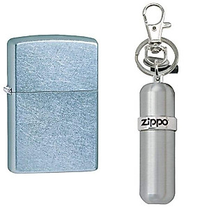 Zippo Chrome Lighter, Street Chrome with Fuel Canister