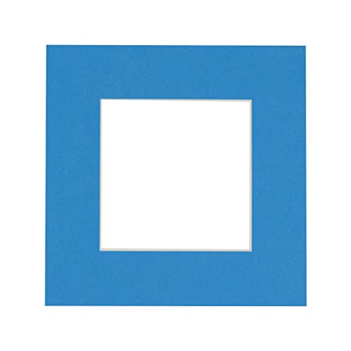 13x13 Mat Bevel Cut for 9x9 Photos - Precut Bay Blue Square Shaped Photo Mat Board Opening - Acid Free Matte to Protect Your Pictures - Bevel Cut for Family Photos, Pack of 1 Matboard