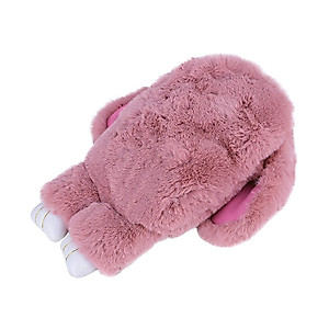 Ylucky Girls Rabbit Faux Fur Backpack Bunny Hare Shoulder Bags Plush Doll Crossbody Handbag Knapsack Women Travel Satchel One Size