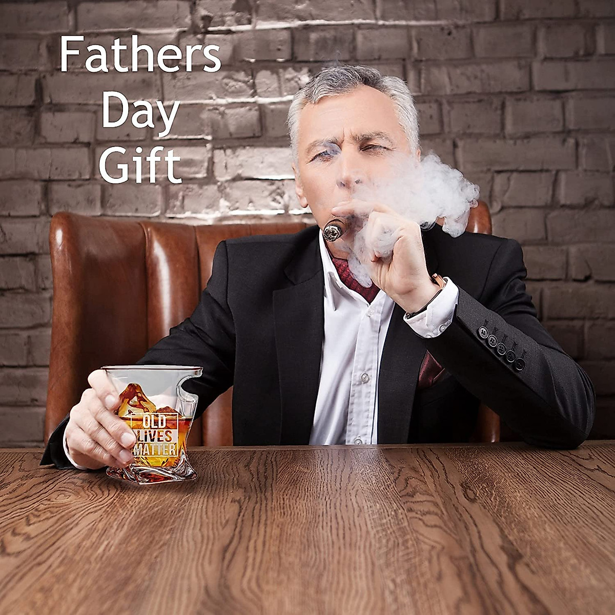 Old Lives Matter Whiskey Glass - 2 Pack - Scotch Glass 11 oz- Funny Birthday or Retirement Gift for Senior Citizens- Old Fashioned Whiskey Glasses- Classic Lowball Rocks Glass- Gag Gift for Dad