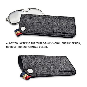 Yonput 2 PCS Thickened Felt Sunglasses Case Portable Eyeglasses Pouch Glasses Bag, Soft Felt Slip-in Pouch Case for Women Men (Black)