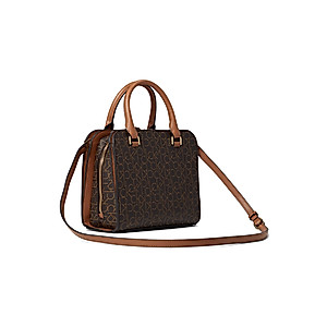 Calvin Klein Danica Satchel Brown/Khaki/Caramel One Size