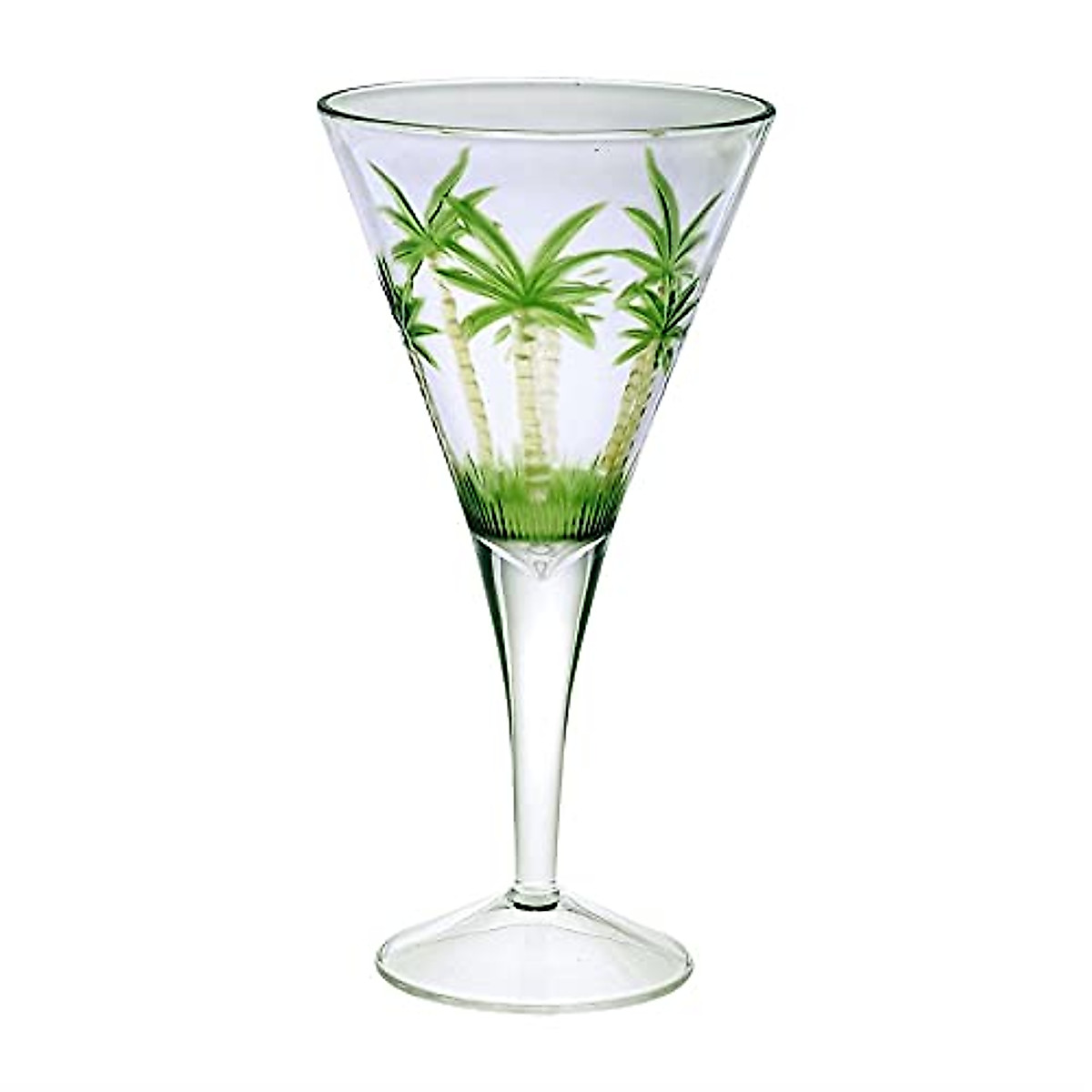 My Table Talk Set of 4 - Acrylic Palm Tree Classic Series V Shape Wine Glass