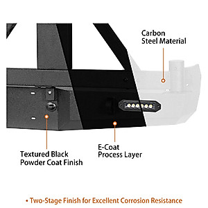 Hooke Road Tacoma Front Bumper & Rear Bumper w/Tire Carrier Combo Compatible with Toyota Tacoma 2005-2011 2nd Gen Pickup Truck (Textured Black Steel)