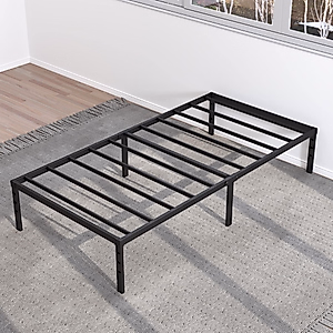 Maenizi Twin XL Bed Frames No Box Spring Needed, 14 Inch Heavy Duty Metal Twin XL Platform Bed Frame Support Up to 2500 lbs, Easy Assembly, Noise Free, Black