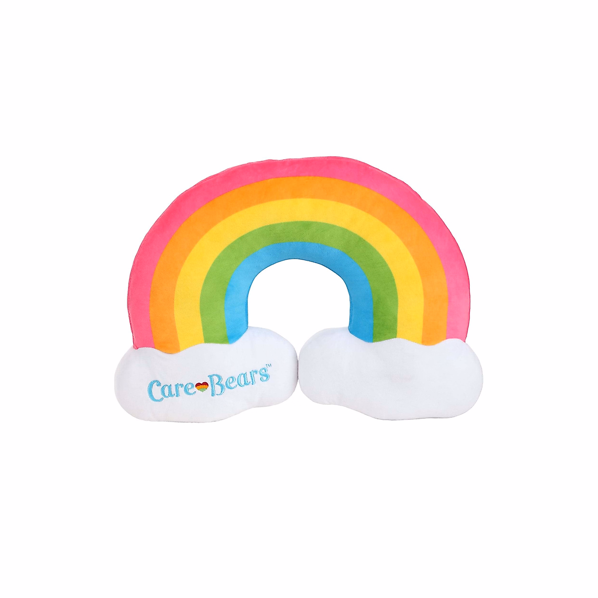Fun Costumes Care Bears Rainbow Pillow Soft Flannel Pillow with Rainbow Stripes, Embroidered Logo, and Cushy Fiberfill Stuffing